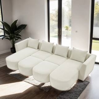 U-Shape DIY Modular Sectional Sofa with Two Single Seat,Two Chaises and ...