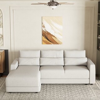 Modular Sectional Sofa with Removable Back Cushions and 3 Pillows - Bed ...