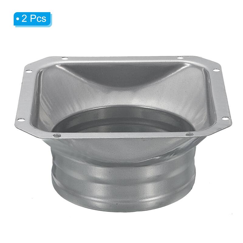 2Pcs Duct Connector Flange, Metal Square to Round Interface Air Duct ...