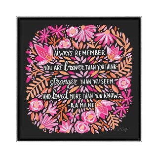 iCanvas "Always Remember, Pink & Charcoal" by Cat Coquillette Framed ...