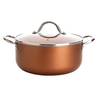Culinary Edge CE2305 Copper Cookware Nonstick Ceramic-Infused 5-Qt ...
