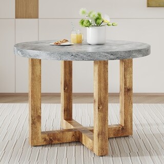 Modern Circular Dining Table - MDF Top and Wooden Legs - Bed Bath ...
