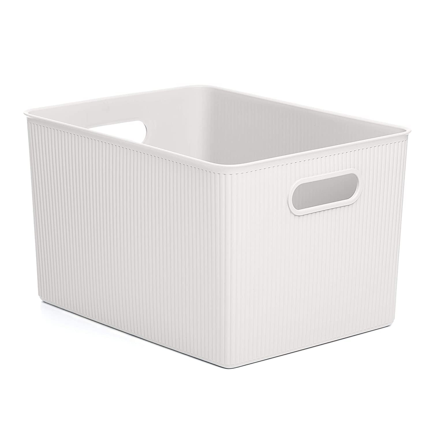 Superio Ribbed Storage Bin with Matching Lid - 15"W x 9"H x 11.5"D - On ...