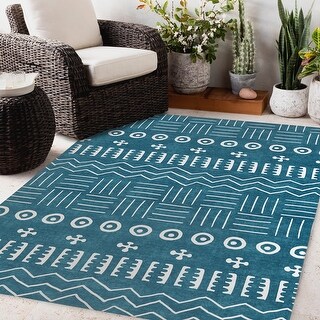 TEAL YUMA Outdoor Rug By Becky Bailey - Bed Bath & Beyond - 34347847