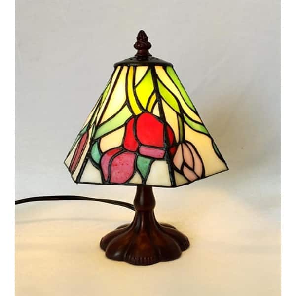 Red Flower Tiffany Style Glass Table Lamp - Bed Bath & Beyond - 39963317