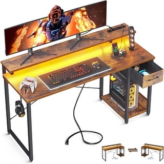 Gaming Computer Desk with Power Outlet - Bed Bath & Beyond - 39900565