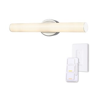 24" Chrome Dimmable Color Adjustable LED Integrated Vanity Light with ...