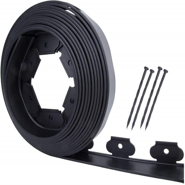 Agfabric Edging Border PE Plastic Landscape Edging Roll, 60ft Black ...