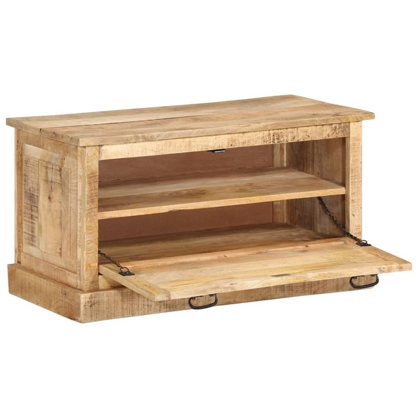 Vidaxl Shoe Storage Bench 33.5 x15.7 x17.7 Solid Mango Wood
