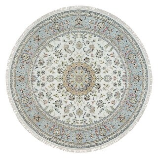 Hand Knotted Ivory Fine Oriental with Wool Oriental Rug (8'3" x 8'3 ...