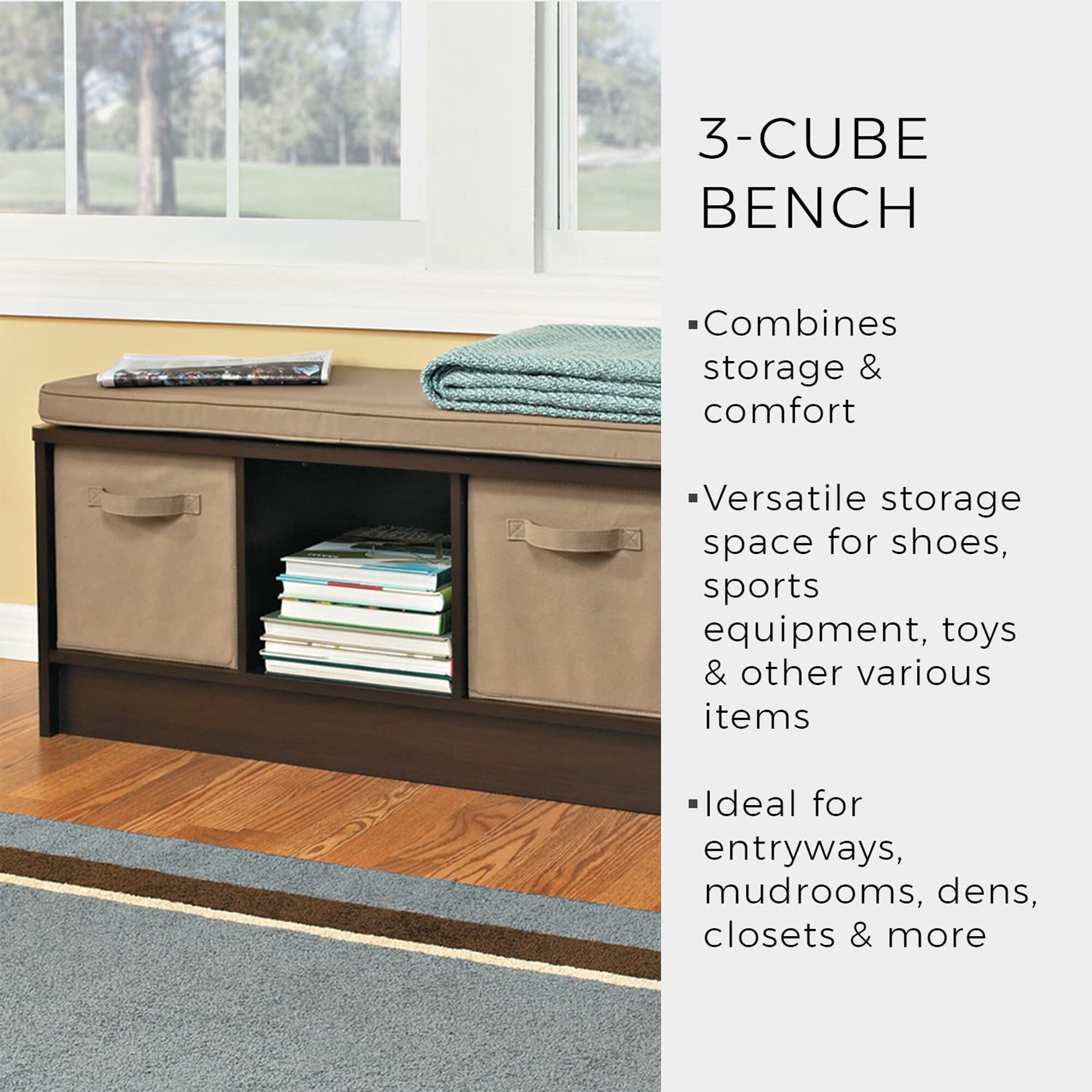 3 cube storage bench bed bath and beyond store