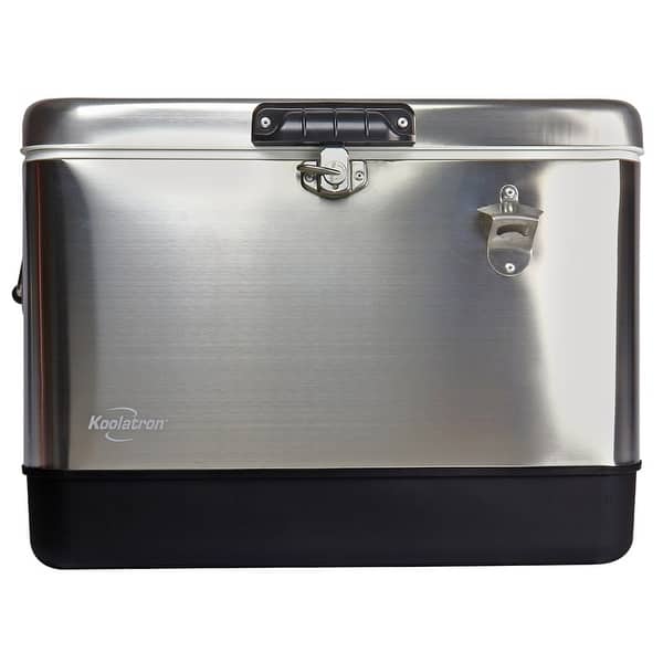 Koolatron Stainless Steel Ice Chest Cooler w/ Opener 51L (54 qt) - Bed ...