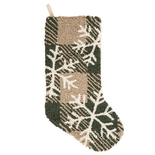 Christmas Lockley Snow Hooked Stocking - 8.5 x 20 - Bed Bath & Beyond ...