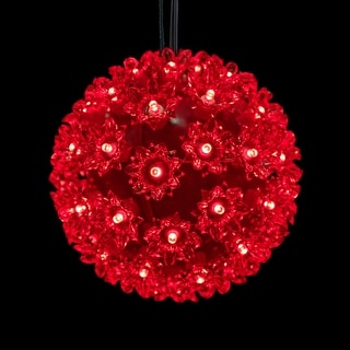 LED Lighted Hanging Starlight Floral Sphere Outdoor Christmas ...