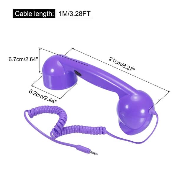 3.5mm Retro Telephone Handset Phone Telephone Receiver Purple - Bed ...