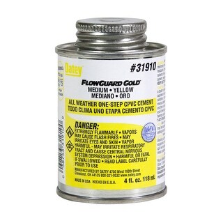 Oatey 31910 FlowGuard Gold All-Weather CPVC 1-Step Cement, 4 Oz, Yellow ...