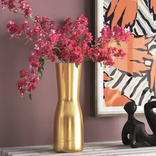 12" Gilded Glass Hourglass Vase with Distressed Finish - Bed Bath ...