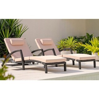 PE Rattan Reclining Pool Chairs Set of 2 - Bed Bath & Beyond - 40633298