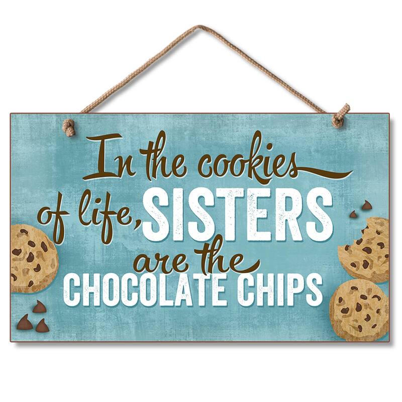Hanging Wood Sign - In The Cookies Of Life - Overstock - 32712905