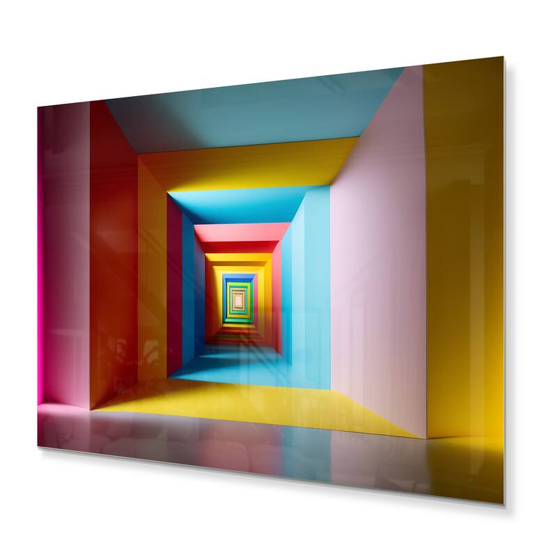 Designart 'Pastel Color Rectangular Infinity' Modern Midcentury Metal ...