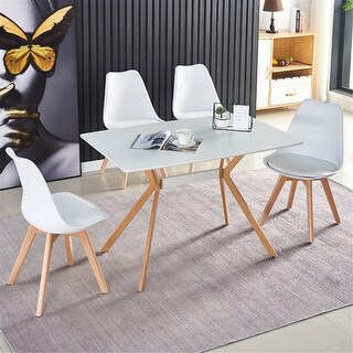 Dining Table with Anti-Scratch Top and Metal Heat Transfer Legs - Bed ...