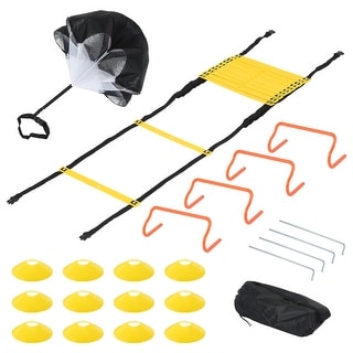 Agility Ladder Speed Training Equipment with Cones Resistance Parachute ...