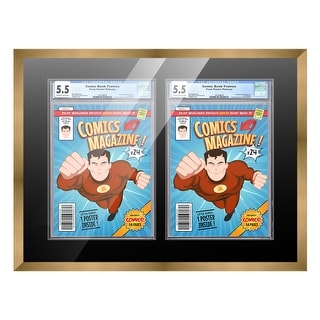 Comic Book Frame Wall Display with Mat for 2 CGC, CBCS OR PGX Graded ...