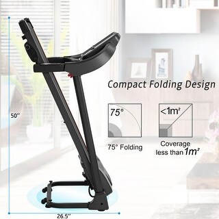 Black Folding Treadmill for Home Easy Treadmill Jogging Machine - Bed ...
