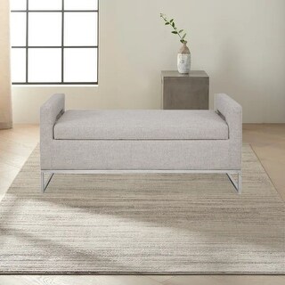 Modern storage bench Grey entryway bench Polyester hallway bench - Bed ...