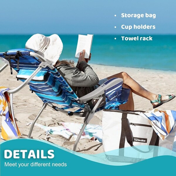 BOSSIN Backpack Beach Chairs for Adults Adjustable high Beach Lounge Chairs with Towel Rack for Outdoor Travel On Sale Bed Bath Beyond 39988939