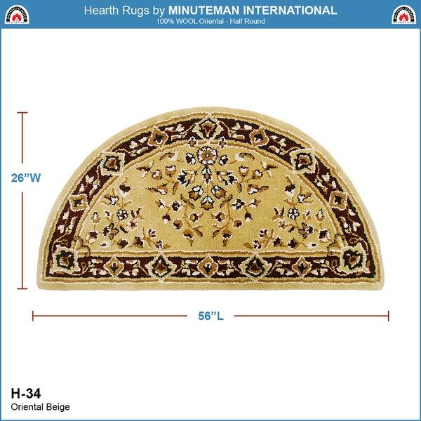 Minuteman International Oriental Half Round Hearth Rug, 56 Inch Long ...