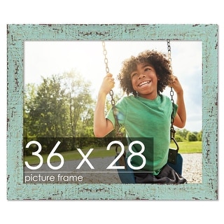 36x28 Shabby Chic / Farmhouse Green Wood Picture Frame - UV Acrylic ...