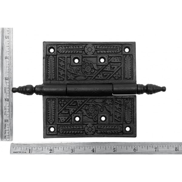 Black Butt Hinge Wrought Iron Victorian Steeple Tip Rust Resistant (Set ...