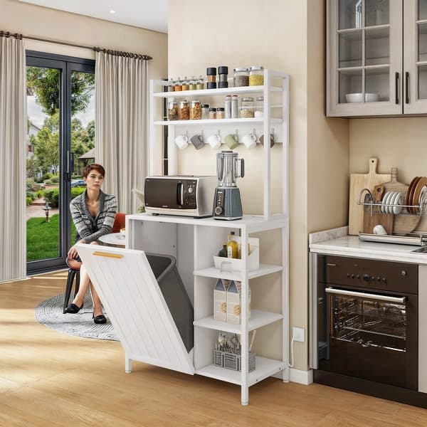 Moasis 6 Tier Kitchen Bakers Rack with Storage Shelves, Kitchen ...