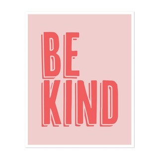 Be Kind Red and Pink Shadow Typography Inspirational Art Print/Poster ...
