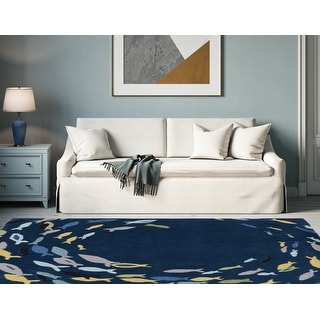 Trinity Fish Navy/Multi Area Rug - 5' x 7' - Bed Bath & Beyond - 22872929