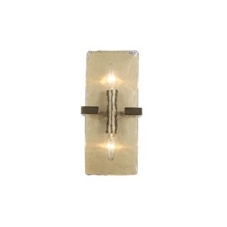 Aenon 2-Light Wall Sconce in Brushed Champagne Bronze with Hammered ...