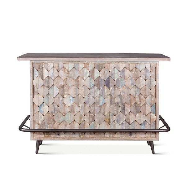 L-shape Home Bar Unit, Liquor Bar Table with 2-Tier Storage - N/A - On ...