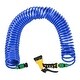 50 ft. Coiled Water Hose with Spray Nozzle-Blue Weather Proof Gifts ...
