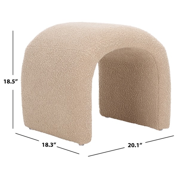 SAFAVIEH Kibo Curved Waterfall Velvet Ottoman. - Bed Bath & Beyond ...