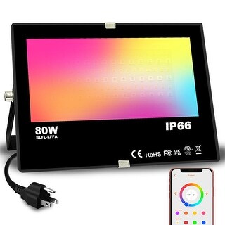 RGB LED Flood Light Outdoor 800W Color Changing Smart Floodlights ...