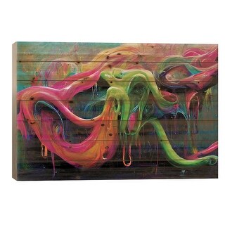Neon Paint Splash Print On Wood by Cameron Gray - Multi-Color - Bed ...