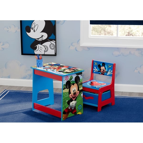 Mickey Mouse Wood Art Desk and Chair Set with Dry Erase Top and ...