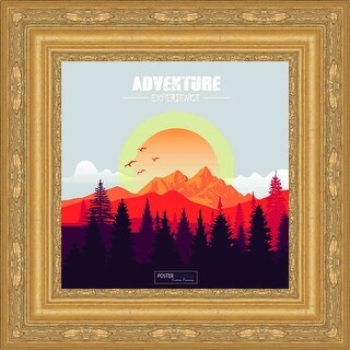 21x21 Ornate Gold Complete Wood Square Picture Frame with UV Acrylic ...