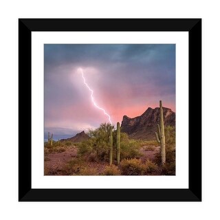 iCanvas "Saguaro Cacti With Lightning Over Peak In Desert, Picacho Peak ...