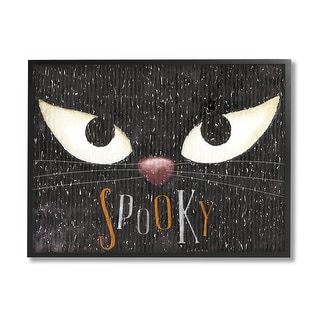 Stupell Spooky Halloween Black Cat Eyes Framed Giclee Art by ND Art ...