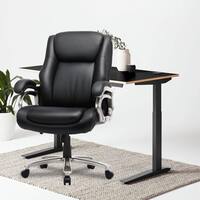 High Back PU Leather Executive Computer Desk Big and Tall Office Chair ...