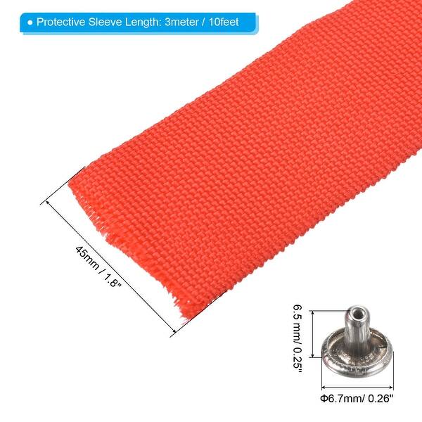 10Ft*45mm Polyester Rope Protector Cable Cover Rope Protective Sleeve ...
