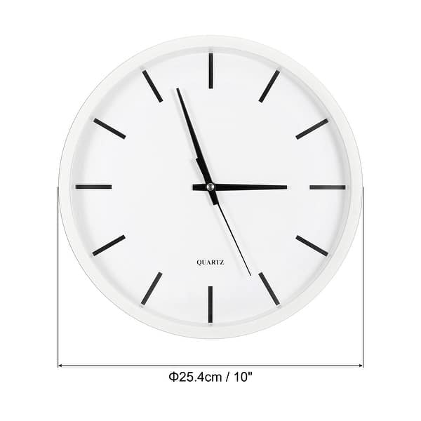 10 Inch Wall Clock, Quartz Battery Operated Silent Round Wall Clocks ...