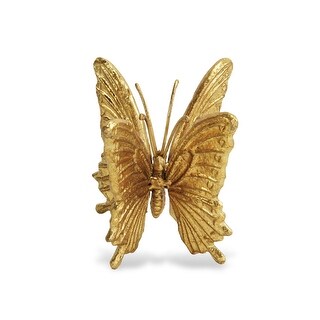 Gold Cast Iron Double Butterfly Sculpture - Bed Bath & Beyond - 42621336